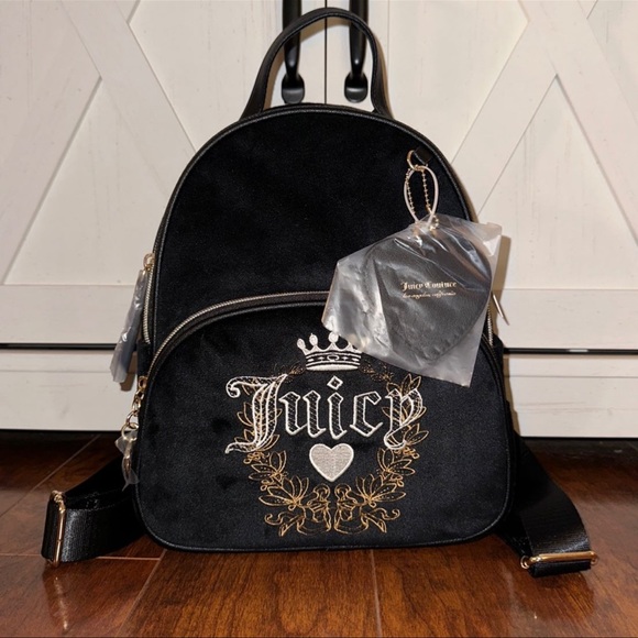 Juicy Couture | Bags | Juicy Couture Liquorice Velour Heritage Backpack | Poshmark